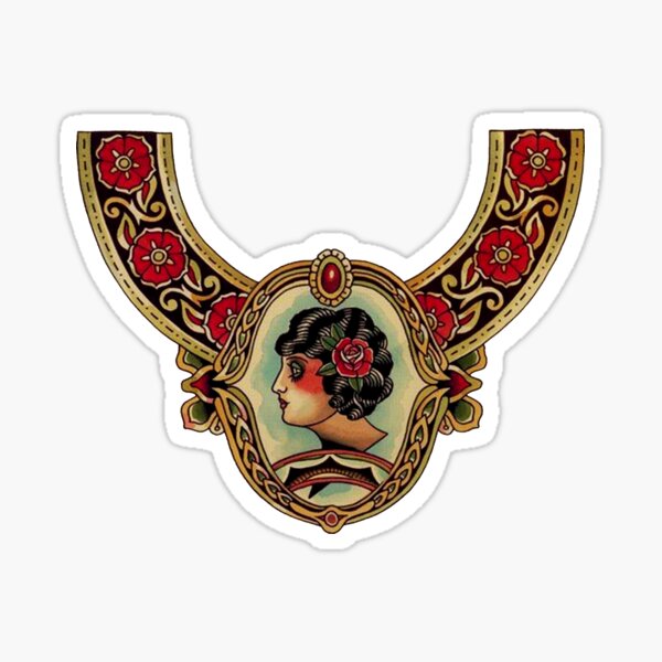 "Traditional Beautiful Flapper Tattoo" Sticker for Sale by Cesarcali ...