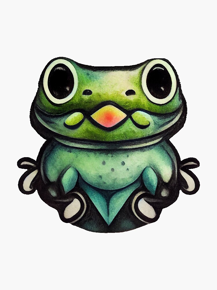 "Cute abstract green frog" Sticker for Sale by Zaaabinski | Redbubble