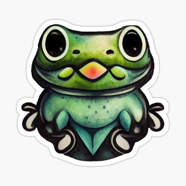 "Cute abstract green frog" Sticker for Sale by Zaaabinski | Redbubble