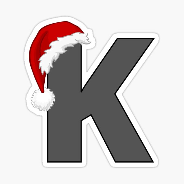 "Christmas Letter K with Santa Hat" Sticker for Sale by Anita Strifler ...