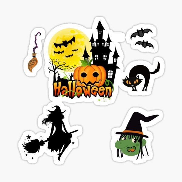 "Cute Halloween Pack" Sticker for Sale by Marvett-World | Redbubble