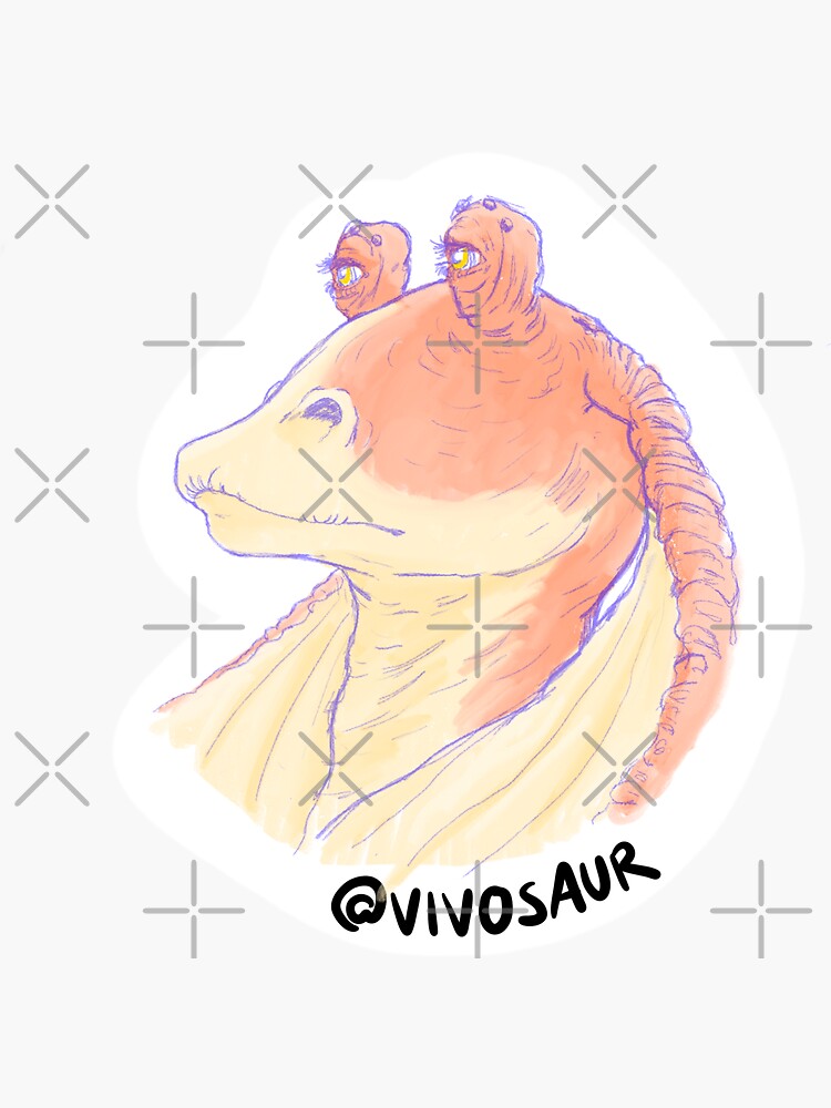 "Hello Jar Jar" Sticker for Sale by vivosaur | Redbubble