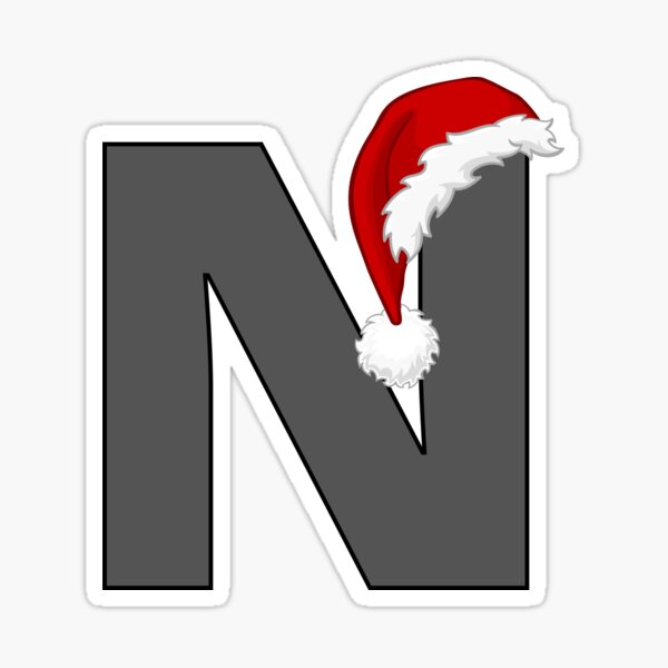 "Christmas Letter N with Santa Hat" Sticker for Sale by anitastrifler ...