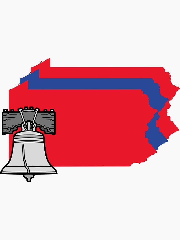 "Pennsylvania Border, Phillies" Sticker for Sale by LatterDaze | Redbubble