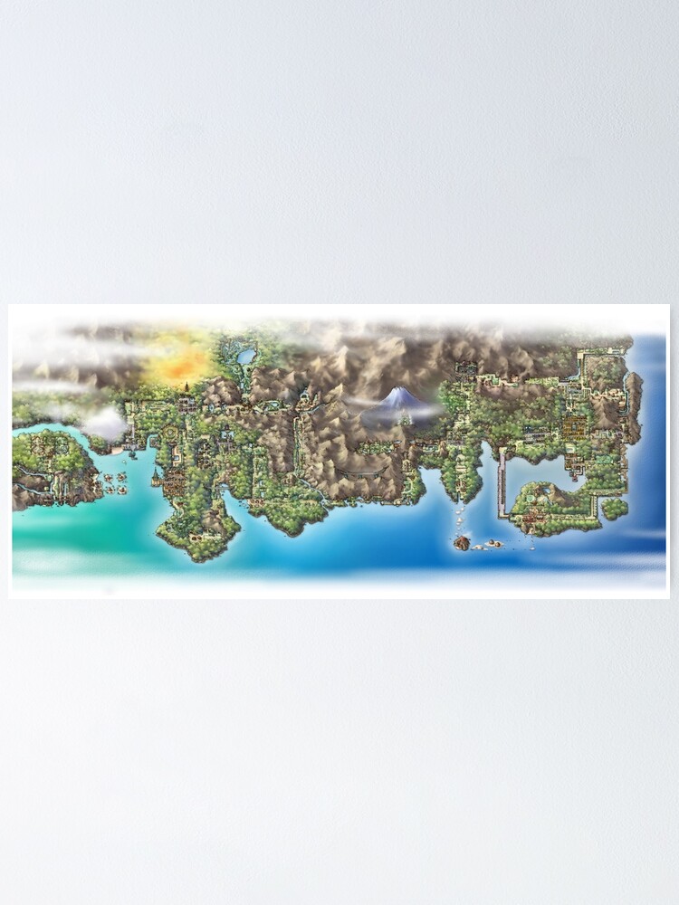 "Kanto and Johto Map" Poster for Sale by Biochao | Redbubble