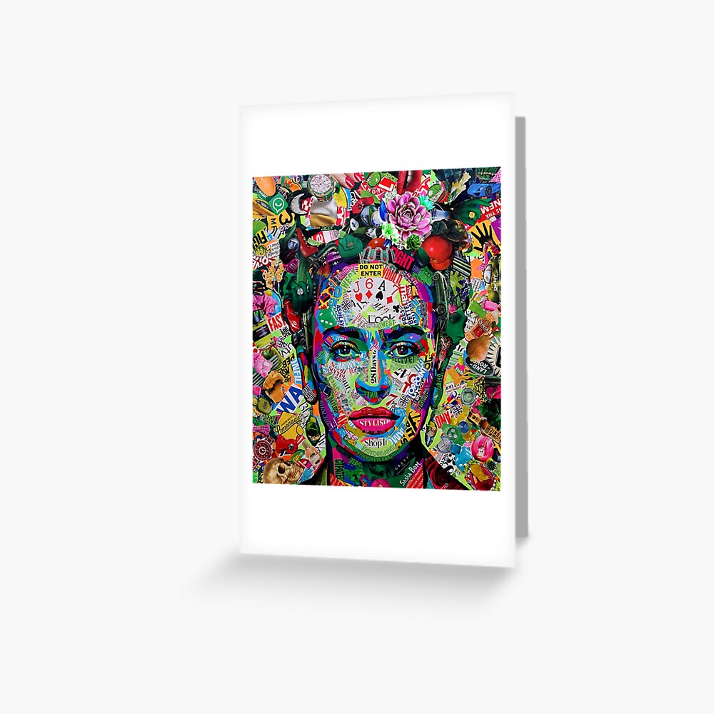 "FRIDA KAHLO COLLAGE ART" Greeting Card for Sale by GrungeandGothic ...
