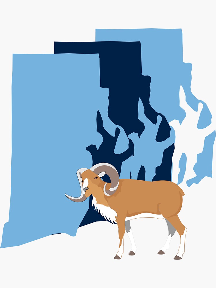 "Rhode Island Border, Rams" Sticker for Sale by LatterDaze | Redbubble