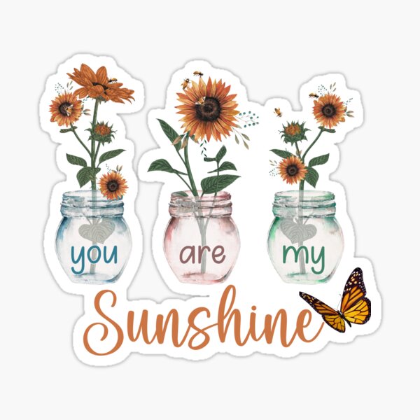 "Cute Sunshine Sunflowers Butterfly" Sticker for Sale by ...