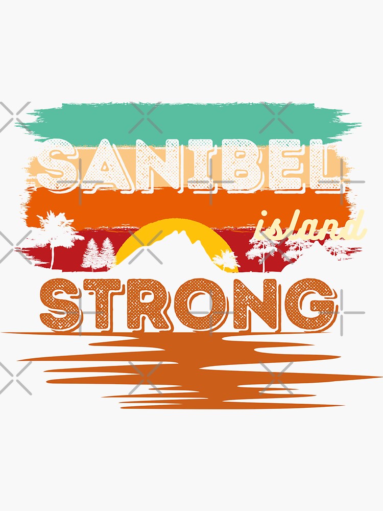 "Sanibel Island- Strong Vintage Sunset Sanibel Island FL Tee" Sticker ...