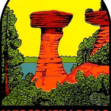 "Wisconsin Dells Stand Rock Vintage Travel Decal" Sticker for Sale by ...