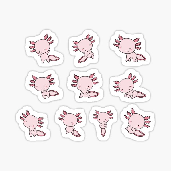 "cute Axolotl sticker set" Sticker for Sale by Animster | Redbubble