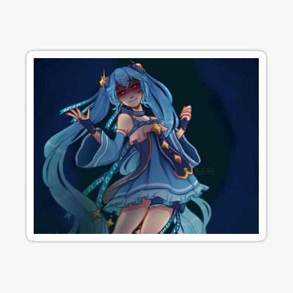 "Menacing Miku" Sticker for Sale by pin-the-rat | Redbubble