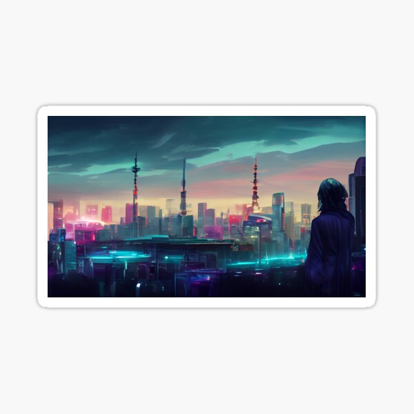 "Neon Tokyo" Sticker for Sale by ParadiseSlice | Redbubble