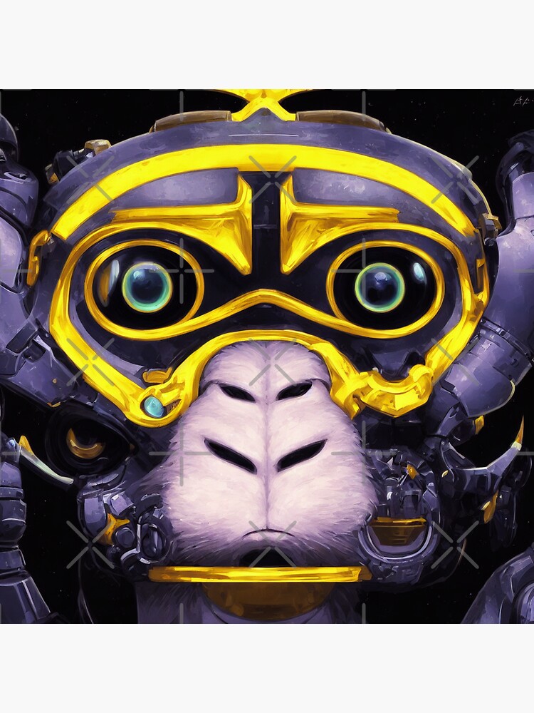 "robotic monkey" Sticker for Sale by ArtisticVlad | Redbubble