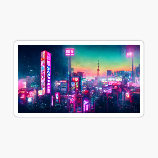 "Neo Tokyo Art" Sticker for Sale by Foodcolored | Redbubble