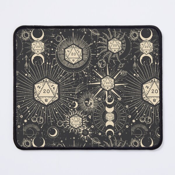 "DND CELESTIAL DICE, pattern, D20 Stars constellation, sun and crescent ...