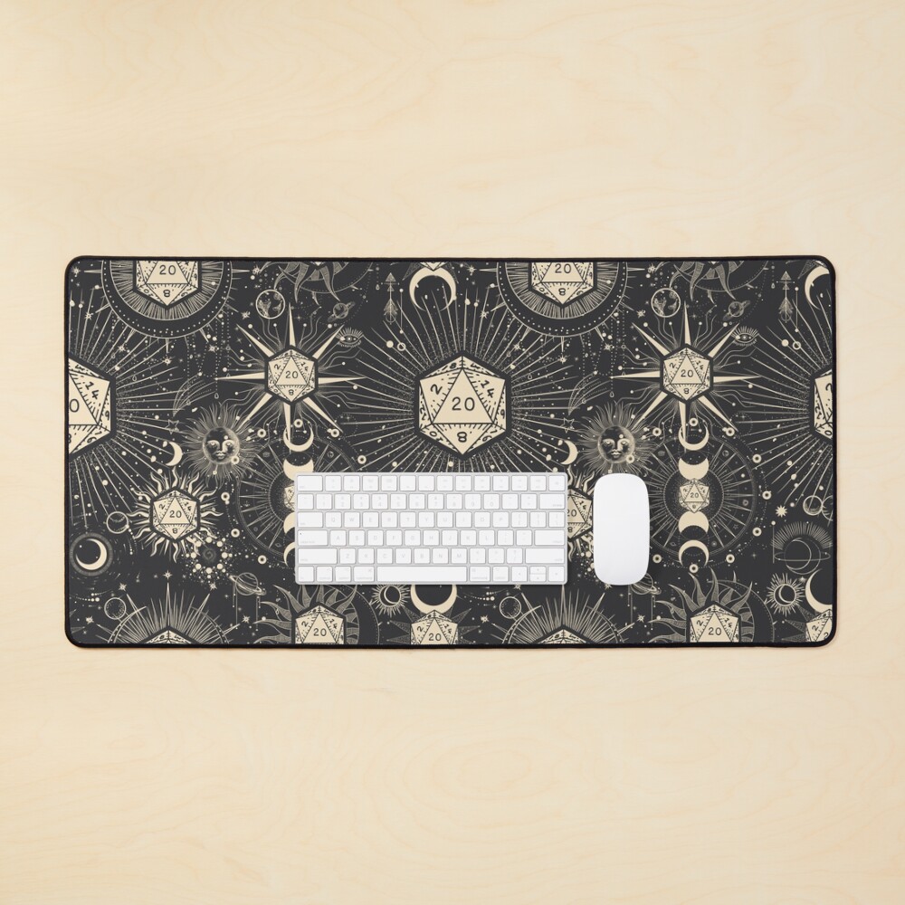 "DND CELESTIAL DICE, pattern, D20 Stars constellation, sun and crescent ...