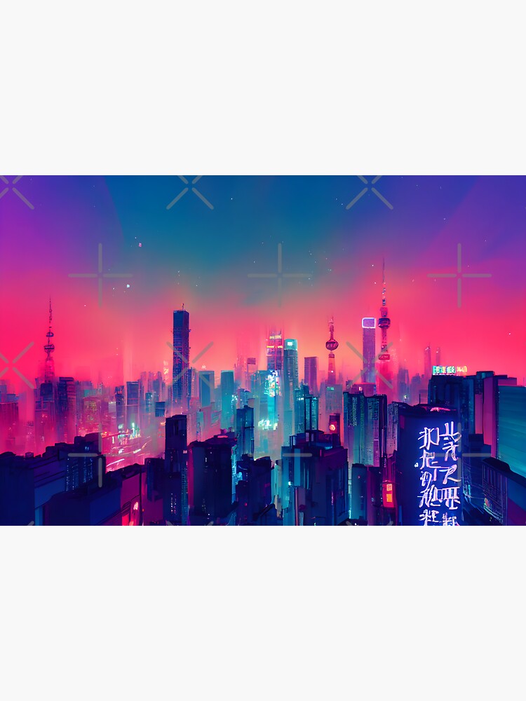 "Vaporwave City" Sticker for Sale by Foodcolored | Redbubble