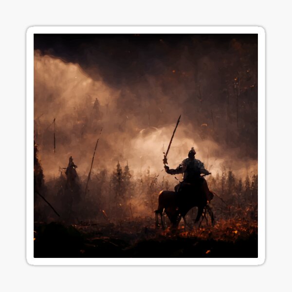 "Viking riding on a horse Raising a Sword Nand" Sticker for Sale by ...