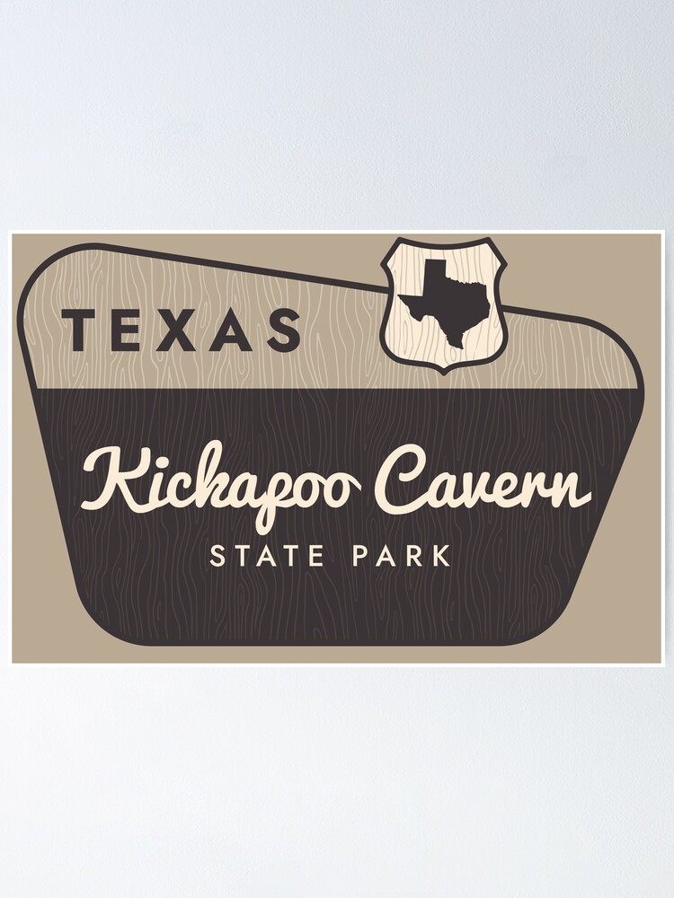 "Kickapoo Cavern State Park Texas Vintage Welcome Sign" Poster for Sale ...