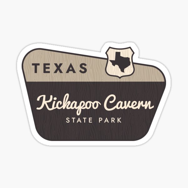 "Kickapoo Cavern State Park Texas Vintage Welcome Sign" Sticker for ...