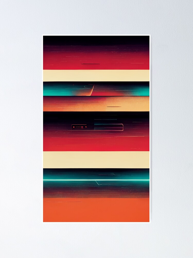 "Stripes of the 80s" Poster for Sale by Myriam-Iart | Redbubble