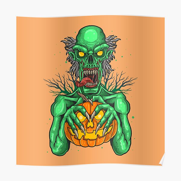 "Green Halloween Monster - Black Rose Halloween 2022 Collection" Poster ...