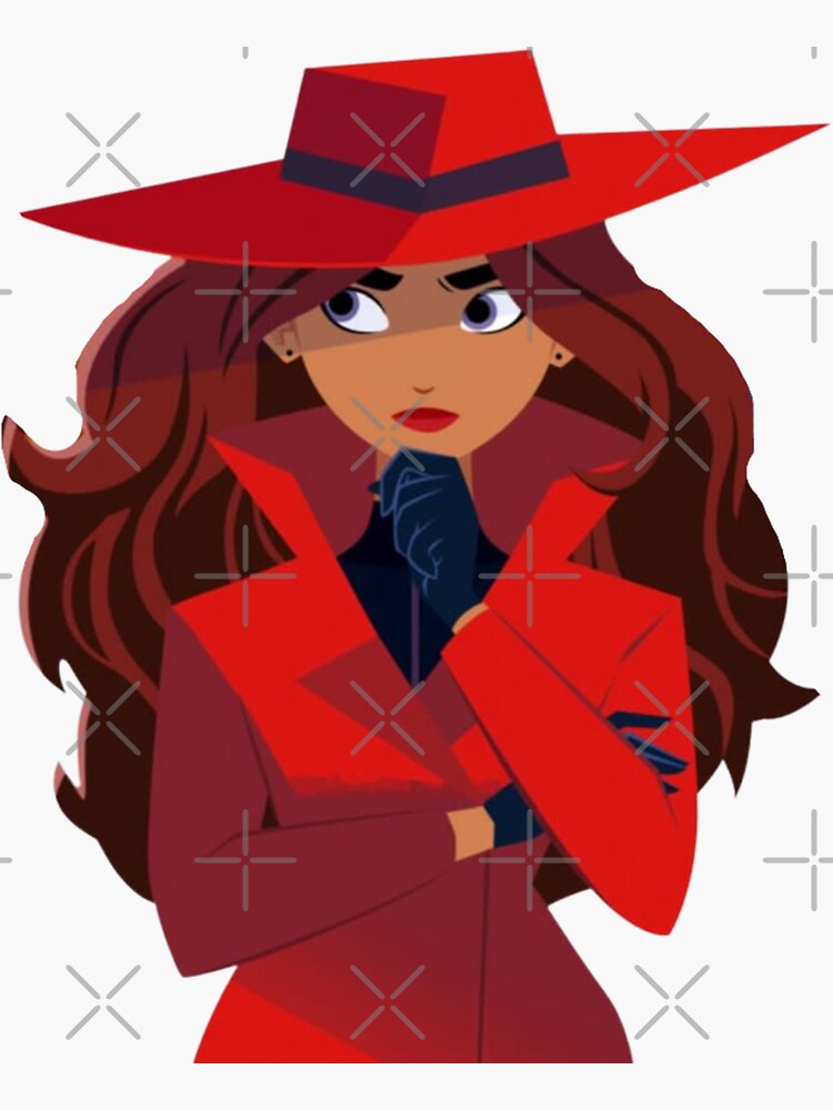 "Carmen Sandiego (2022)" Sticker for Sale by sud-sud | Redbubble