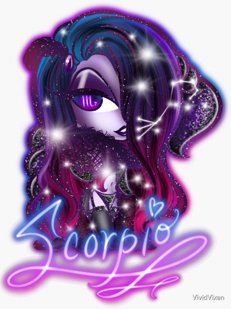 "Scorpio Zodiac Chibi Design" Sticker for Sale by VividVixen | Redbubble