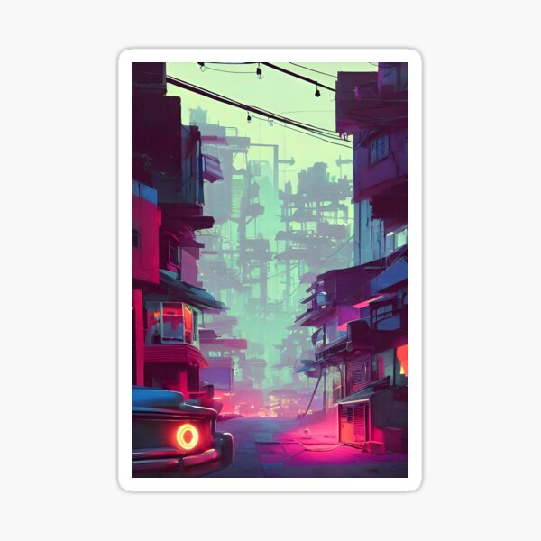 "Neon City: Part 1" Sticker for Sale by BuiPrints | Redbubble
