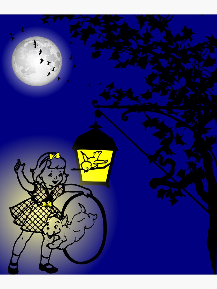 "Night Moon in Girl Dreamy Glance" Sticker for Sale by Swagmode | Redbubble