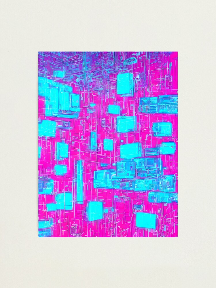 "Pink and Blue cyberpunk cyberspace" Photographic Print for Sale by Art ...