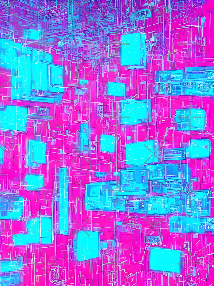 "Pink and Blue cyberpunk cyberspace" Sticker for Sale by Art-of-AI ...