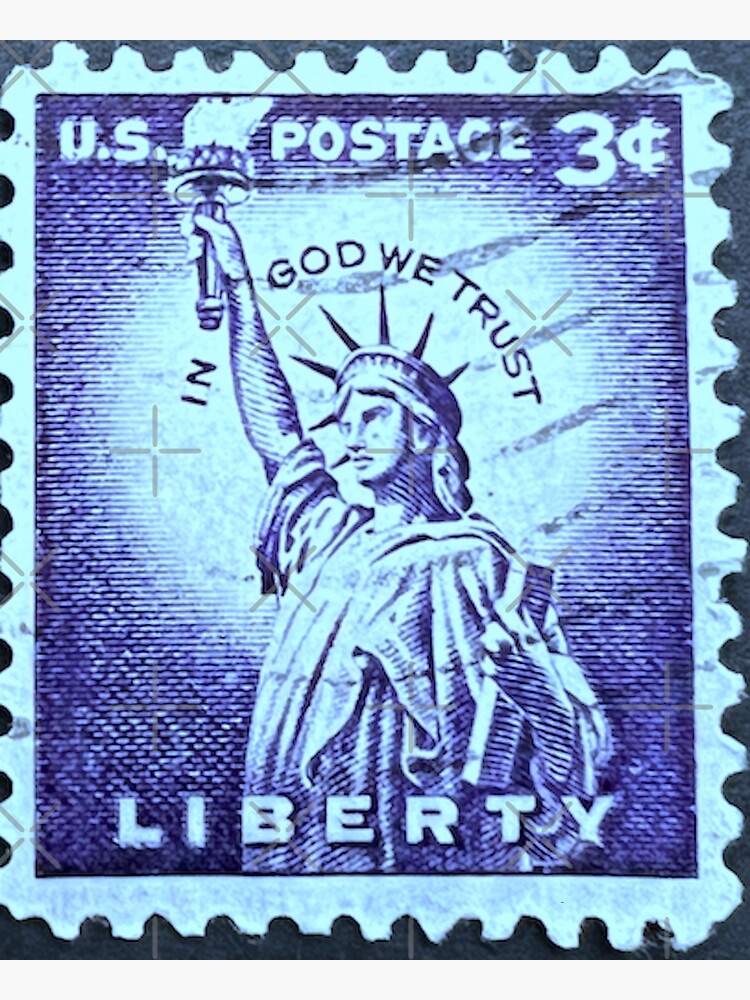 "Statue of Liberty Purple Vintage Postage Stamp" Sticker for Sale by ...