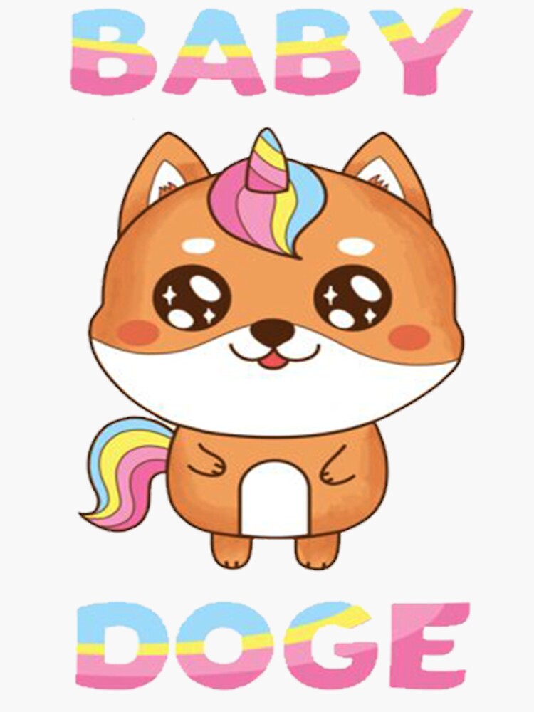 "Baby doge cute unicorn shiba inu" Sticker for Sale by MuhammadWyatt5 ...