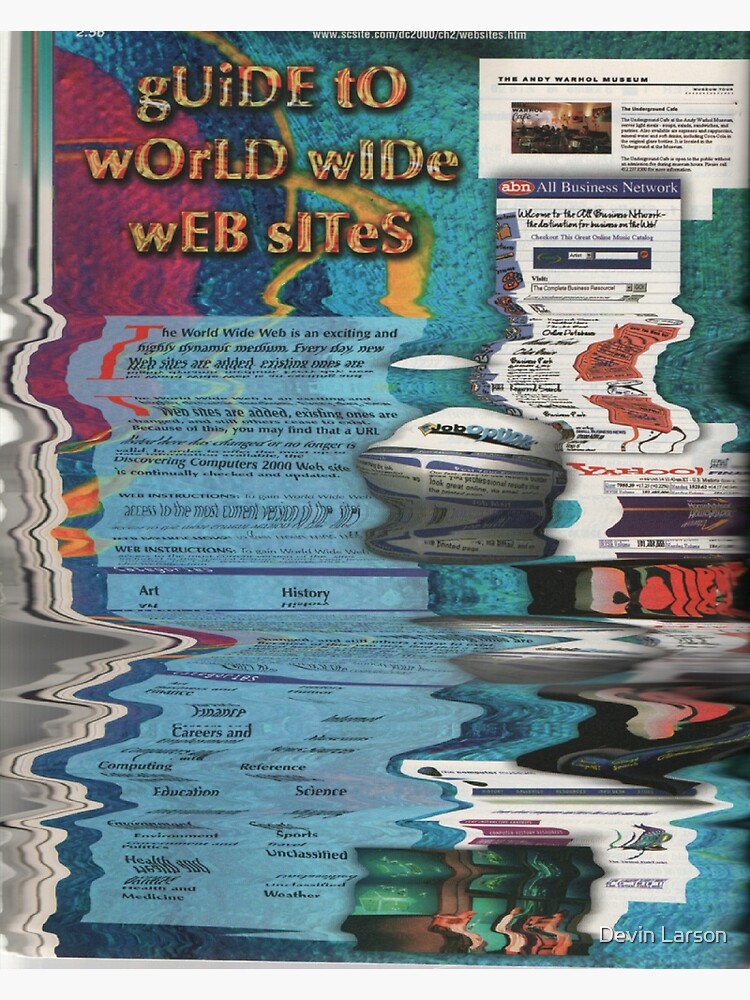 "Guide to World Wide Web Sites- Y2K aesthetic Glitch art style ...