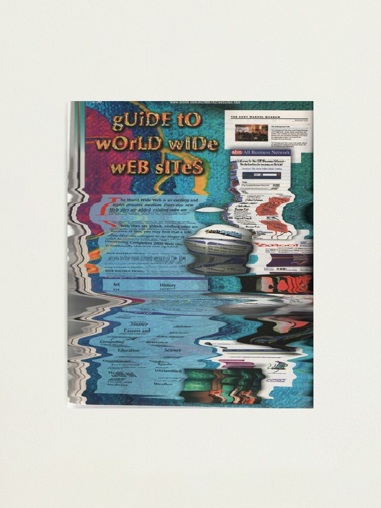 "Guide to World Wide Web Sites- Y2K aesthetic Glitch art style ...