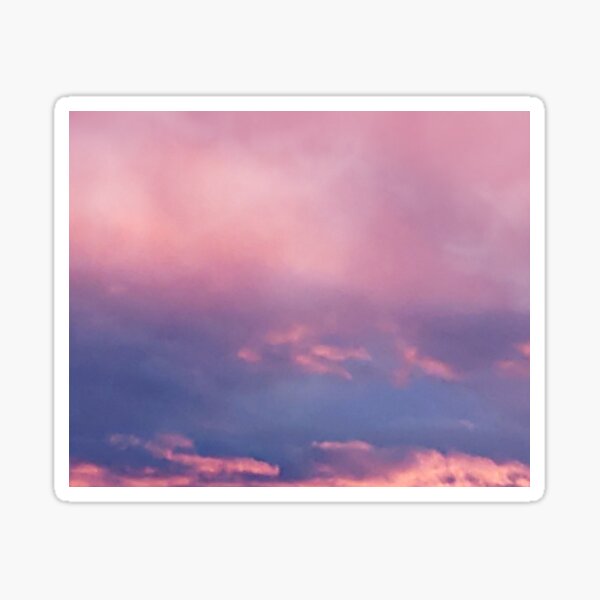 "Beautiful light pink and purple clouds on Sunday evening " Sticker for ...