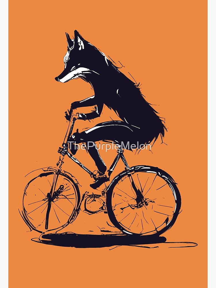 "Fox Riding a Bike" Poster for Sale by ThePurpleMelon | Redbubble