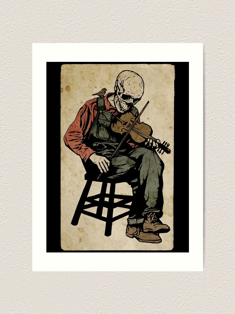 "The Death Fiddler And His Sparrow Companion" Art Print by ...
