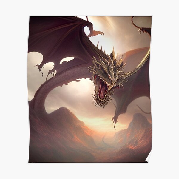 "Realistic Dragon - Scary Dragon" Poster for Sale by ImagesDesigns ...