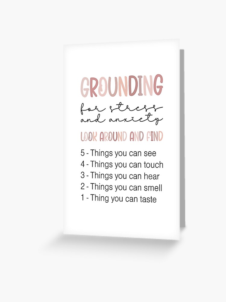 "Grounding for Stress + Anxiety | Peony Pink" Greeting Card for Sale by ...