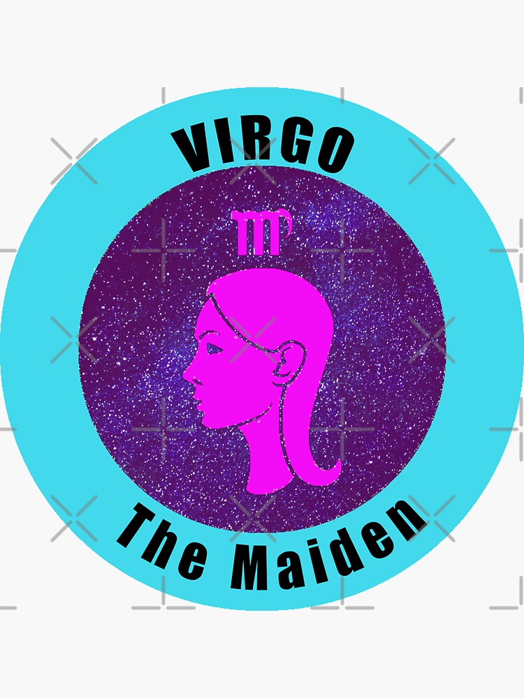 "Virgo, The Maiden. Zodiac Sign Round" Sticker for Sale by MyDesertIsle ...