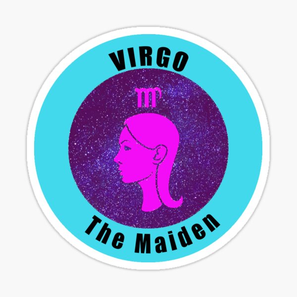 "Virgo, The Maiden. Zodiac Sign Round" Sticker for Sale by MyDesertIsle ...