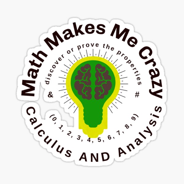 Pegatina «el mapa de las matemáticas, las matemáticas me vuelven loco ...