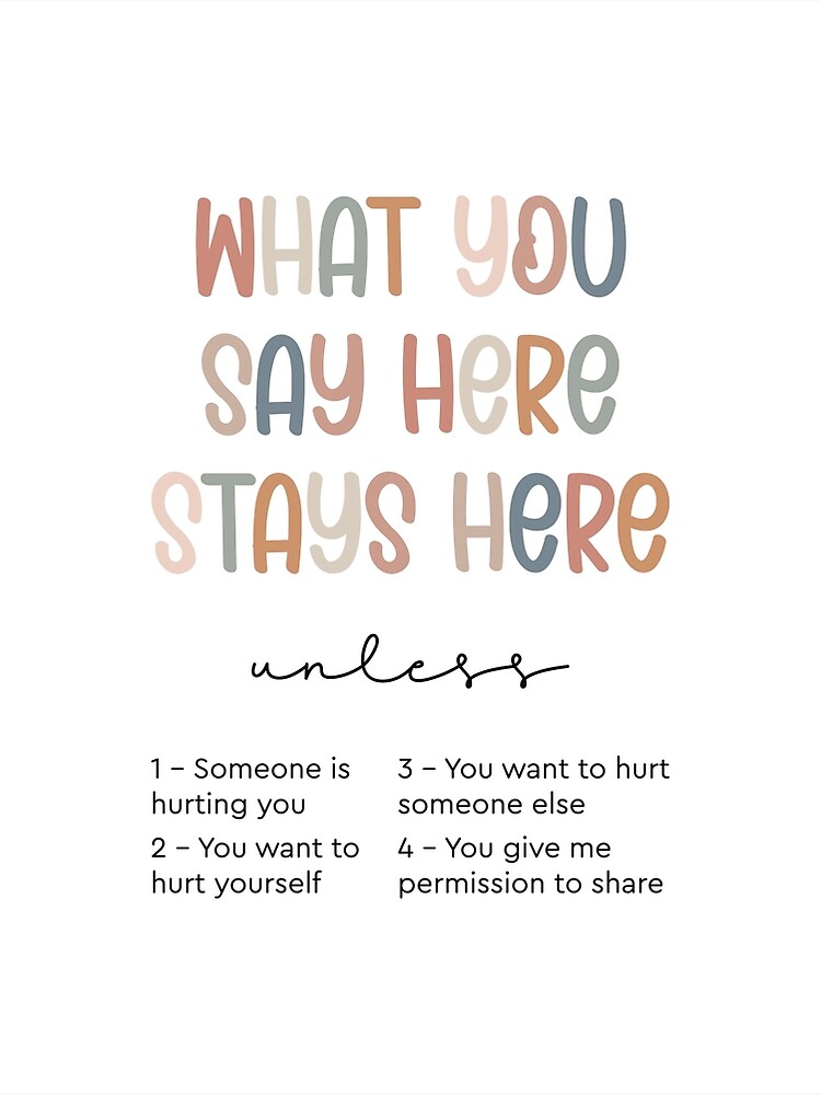 "What You Say Here Stays Here | Confidentiality Sign | Earthy" Poster ...