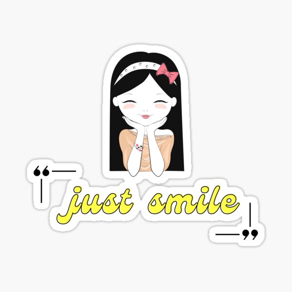 "girl just smile art new design " Sticker for Sale by Jamilstore-666 ...