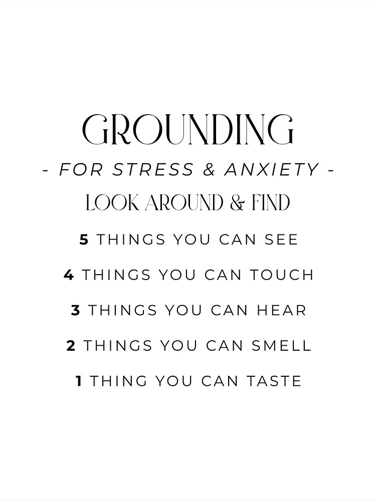 "Grounding for Stress + Anxiety | White" Poster for Sale by ...