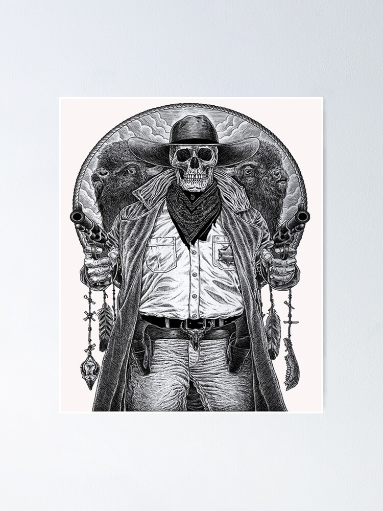 " Undead Sheriff skull skeleton gothic" Poster for Sale by ...