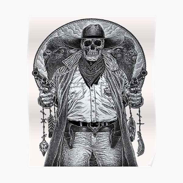 " Undead Sheriff skull skeleton gothic" Poster for Sale by ...